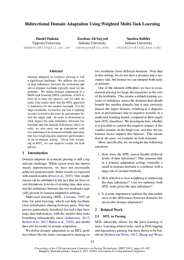 (PDF) Bidirectional Domain Adaptation Using Weighted Multi-Task Learning