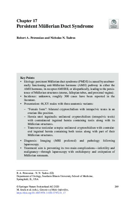 (PDF) Persistent Müllerian Duct Syndrome
