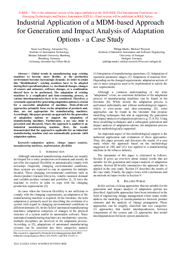(PDF) Industrial Application of a MDM-Based Approach for Generation and Impact Analysis of ...