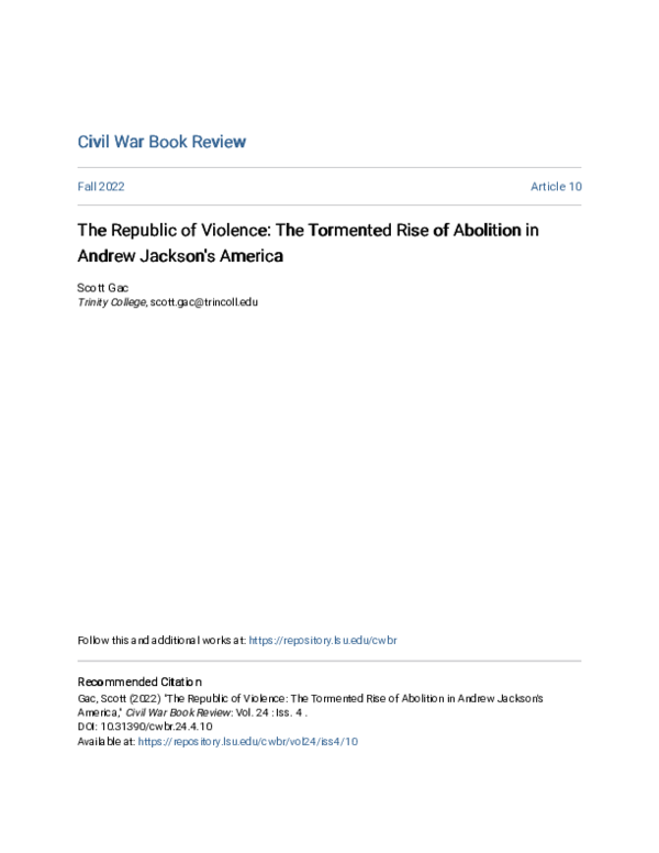 (PDF) The Republic of Violence: The Tormented Rise of Abolition in ...