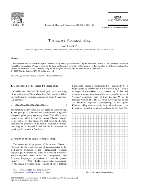 (PDF) The square Fibonacci tiling