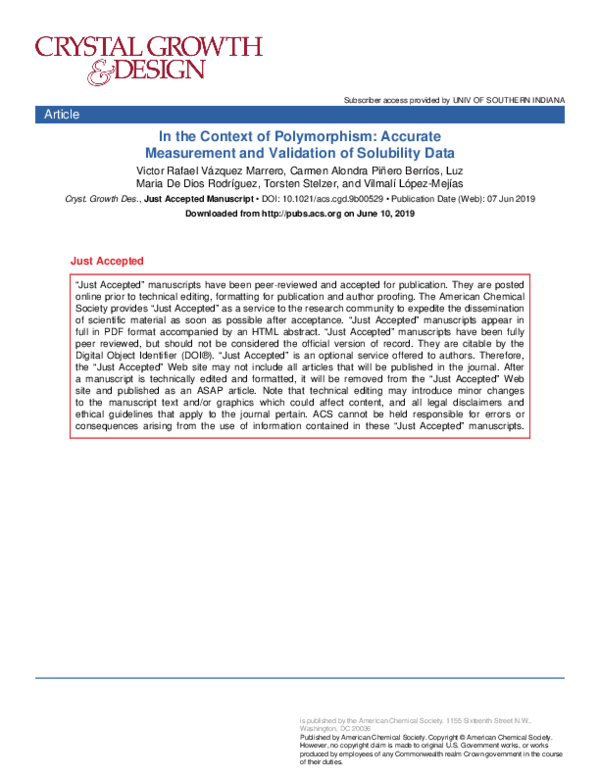 (PDF) In the context of polymorphism: Accurate measurement, and ...