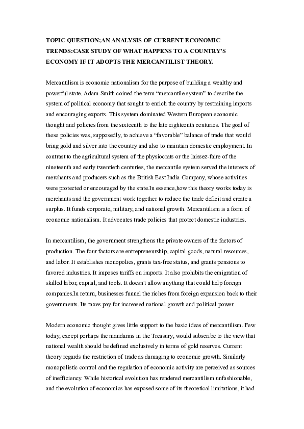 (PDF) AN ANALYSIS OF CURRENT ECONOMIC TRENDS:CASE STUDY OF WHAT HAPPENS ...