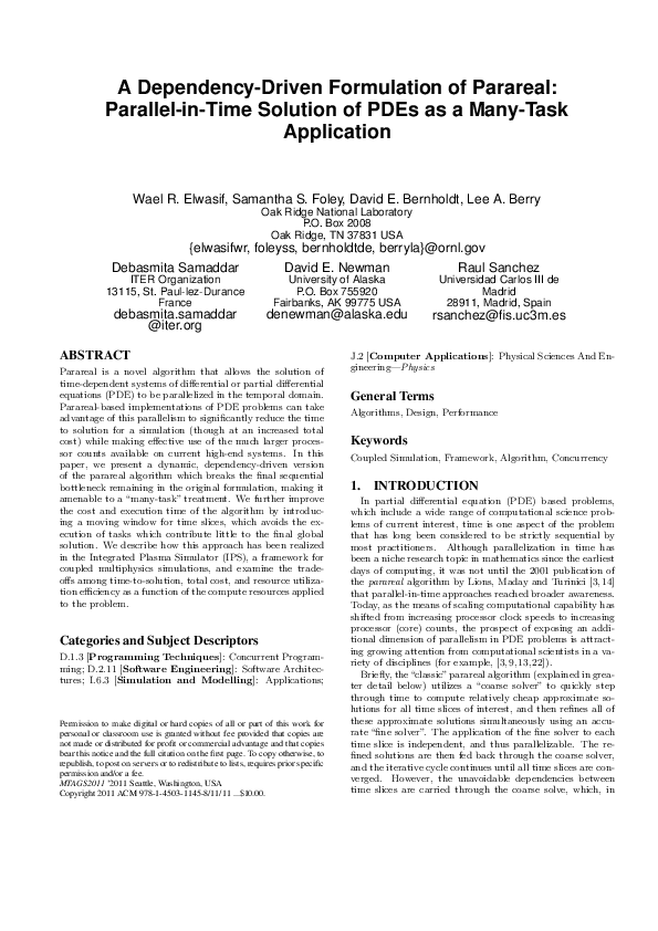 (PDF) A dependency-driven formulation of parareal | L. Berry - Academia.edu