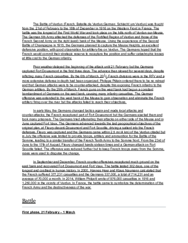 (PDF) Battle Of Verdun
