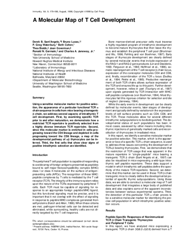 (PDF) A Molecular Map of T Cell Development
