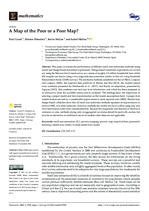 (PDF) A Map of the Poor or a Poor Map?