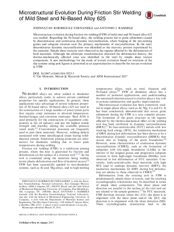 Pdf Microstructural Evolution During Friction Stir Processing Of Pure