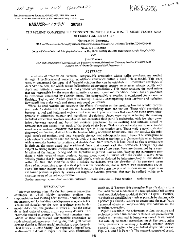 (PDF) Turbulent Compressible Convection with Rotation (PDF) Turbulent Compressible Convection with Rotation