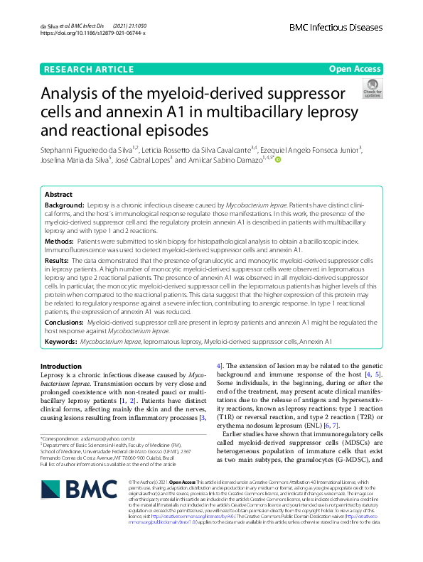 (PDF) Analysis of the myeloid-derived suppressor cells and annexin A1 ...