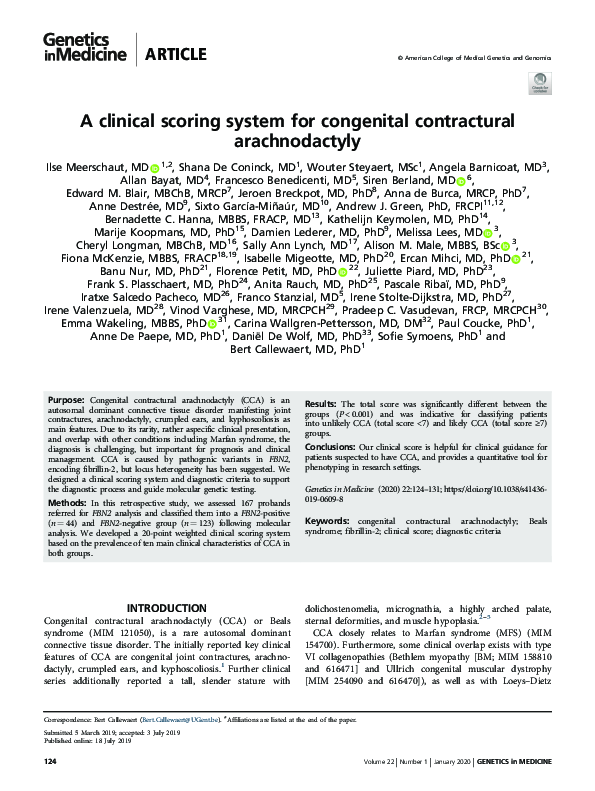 (PDF) A clinical scoring system for congenital contractural ...