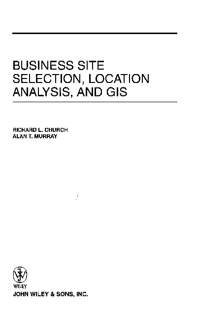(PDF) Business Site Selection, Location Analysis and GIS