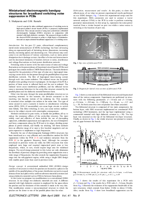 (PDF) Miniaturised electromagnetic bandgap structures for broadband ...