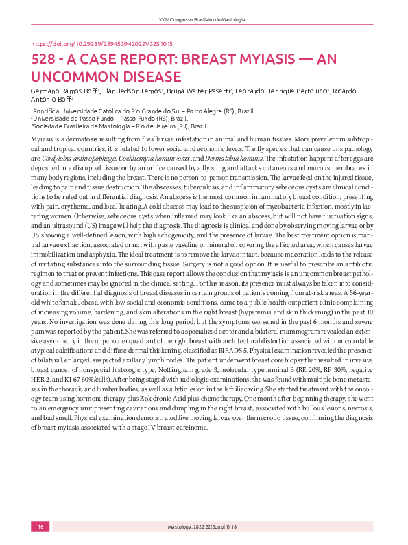 (PDF) A Case Report: Breast Myiasis — an Uncommon Disease