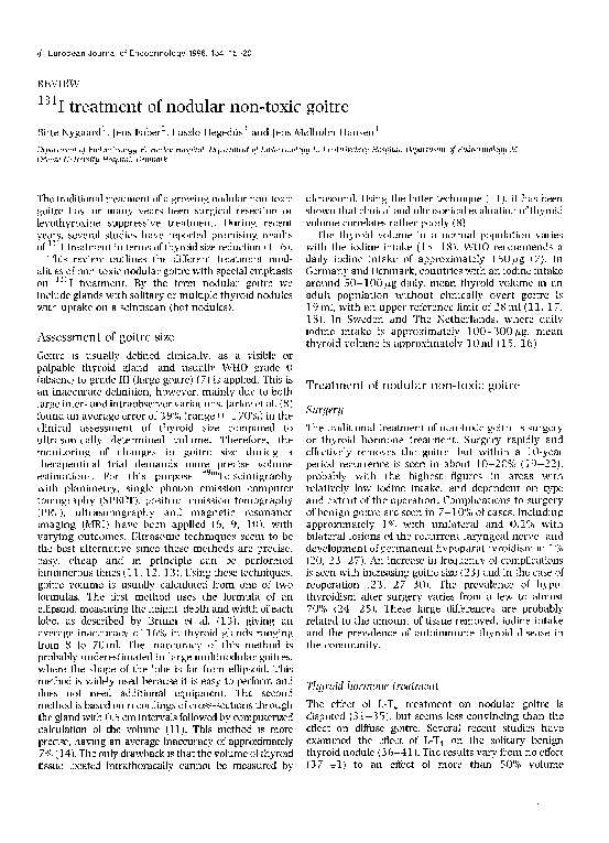 (PDF) 131I treatment of nodular non-toxic goitre