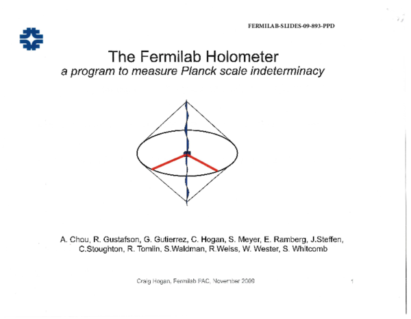 (PDF) The Fermilab Holometer: A Program to Measure Planck Scale ...