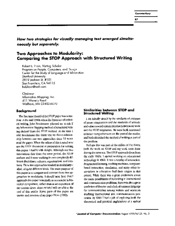 (PDF) Two approaches to modularity