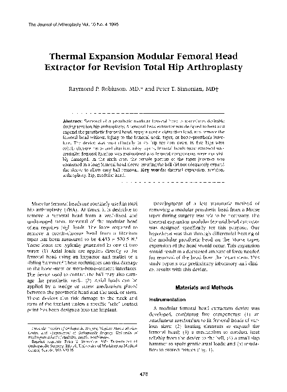 (PDF) Thermal expansion modular femoral head extractor for revision ...