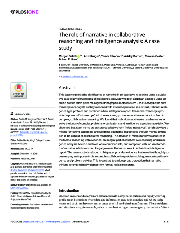 (PDF) The role of narrative in collaborative reasoning and intelligence ...