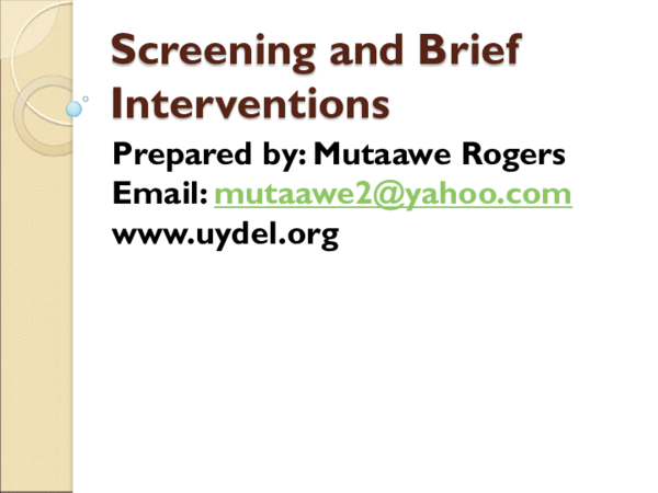 Pdf Screening And Brief Interventions