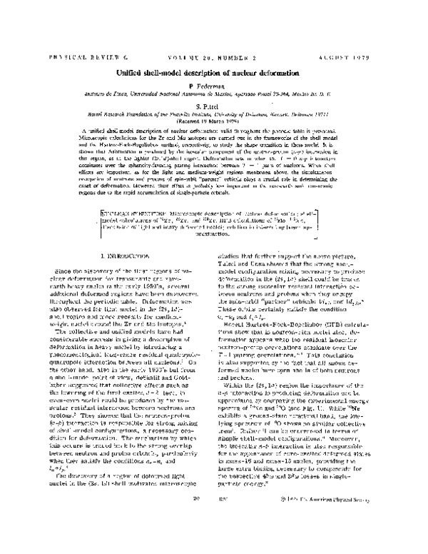 (PDF) Unified shell-model description of nuclear deformation | Stuart ...