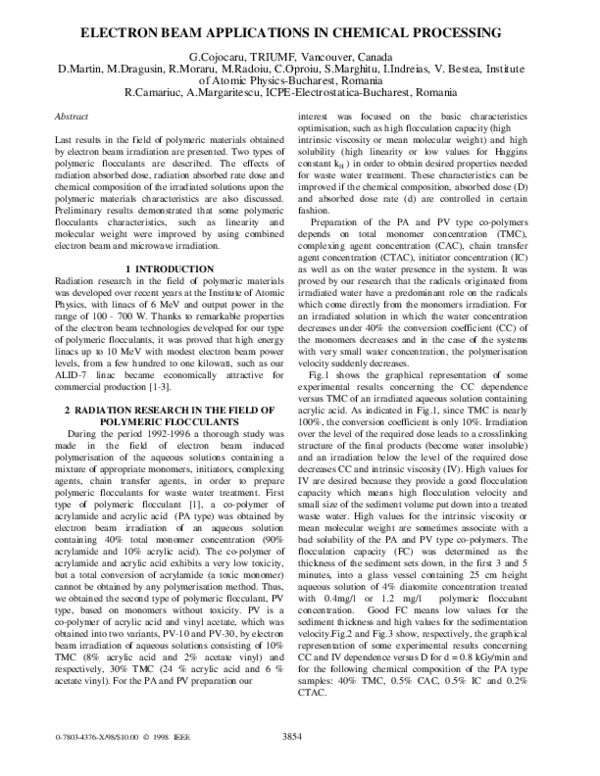 (PDF) Electron beam applications in chemical processing | Marilena ...