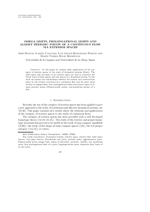 (PDF) Omega limits, prolongational limits and almost periodic points of a continuous flow via ...