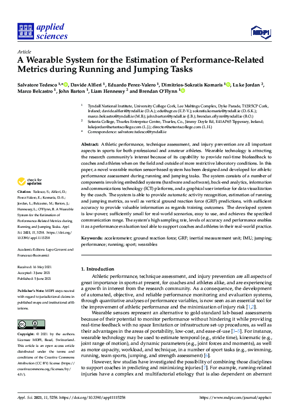 (PDF) A Wearable System for the Estimation of Performance-Related Metrics during Running and ...