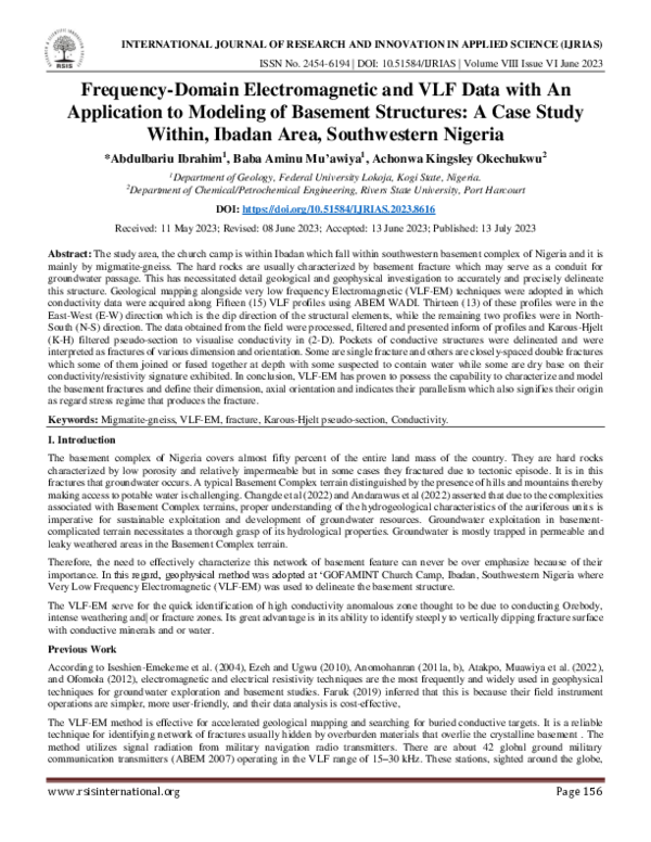 (PDF) Frequency-Domain Electromagnetic and VLF Data with An Application ...