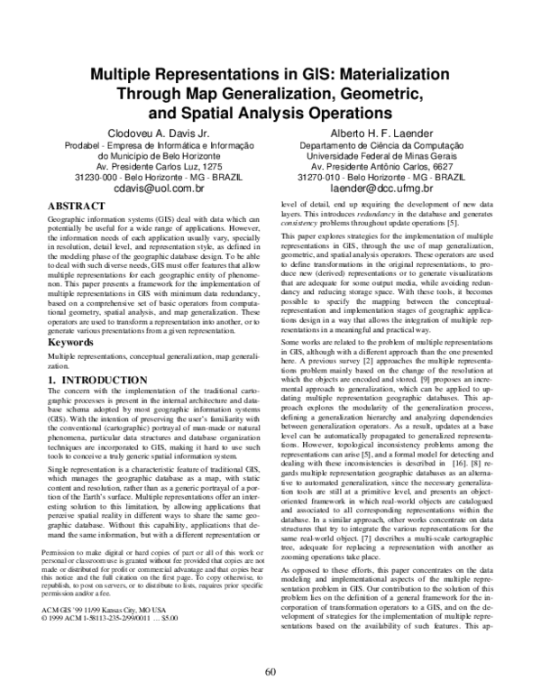 (PDF) Multiple representations in GIS