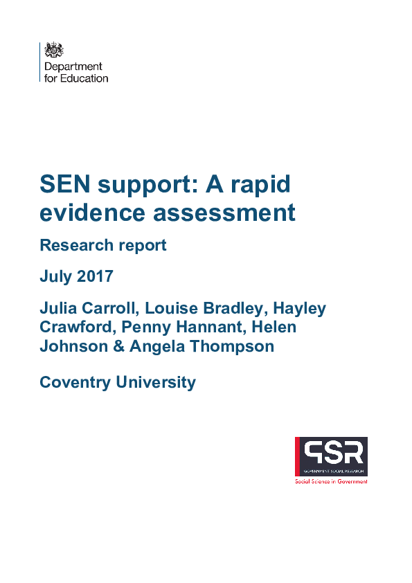 (PDF) SEN support: A rapid evidence assessment