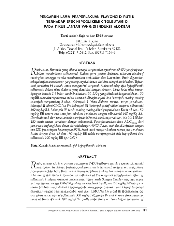 (PDF) Pengaruh Lama Praperlakuan Flavonoid Rutin Terhadap Efek ...