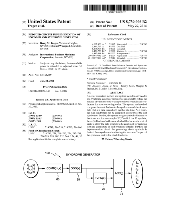 (PDF) Reduced circuit implementation of encoder and syndrome generator