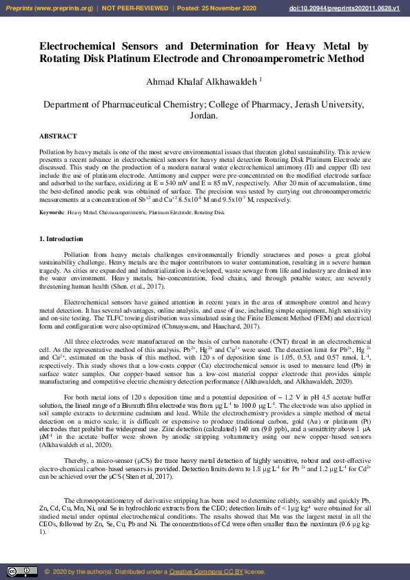 (PDF) Electrochemical Sensors and Determination for Heavy Metal by ...