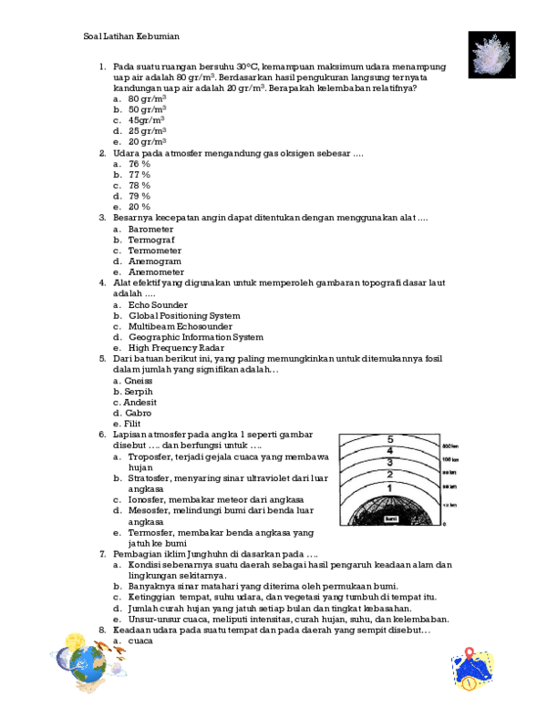 (PDF) Soal Latihan OSN Kebumian