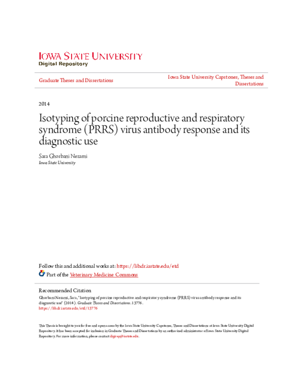 (PDF) Isotyping of porcine reproductive and respiratory syndrome (PRRS ...