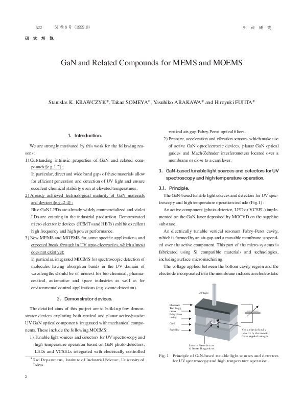 (PDF) GaN and Related Compounds for MEMS and MOEMS