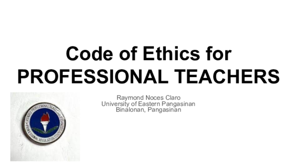 (PDF) Code of Ethics for PROFESSIONAL TEACHERS