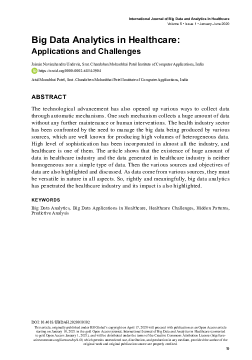 (PDF) Big Data Analytics in Healthcare