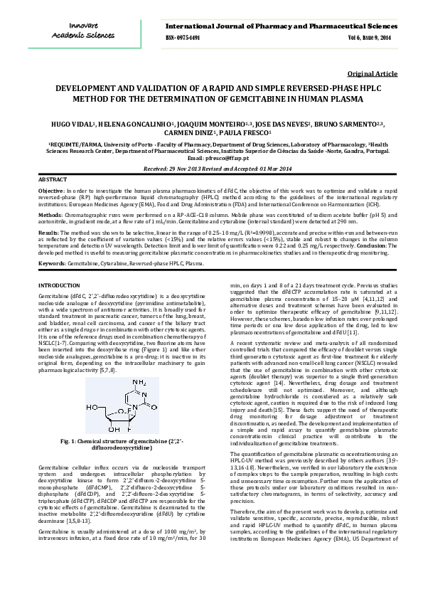 (PDF) DEVELOPMENT AND VALIDATION OF A RAPID AND SIMPLE REVERSED-PHASE HPLC METHOD FOR THE ...