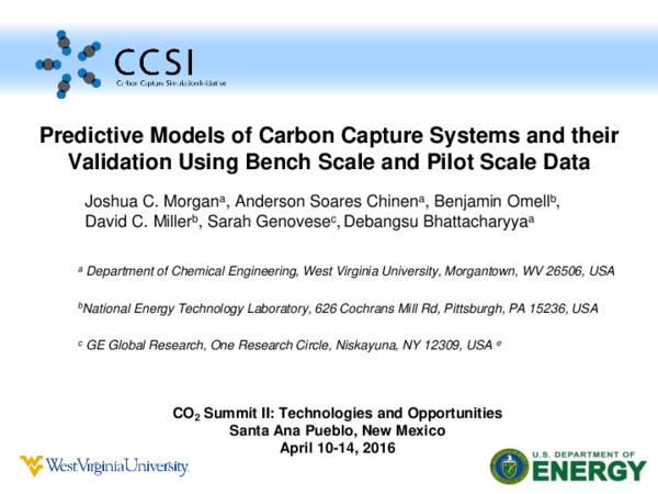 (PDF) Predictive models of carbon capture systems and their validation ...
