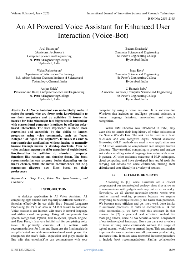 (PDF) An AI Powered Voice Assistant for Enhanced User Interaction ...