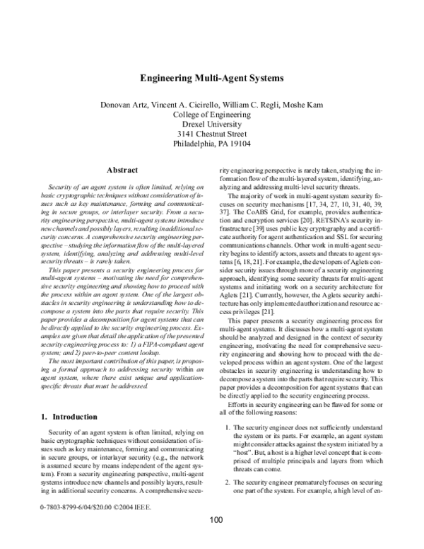 (PDF) Engineering multi-agent systems