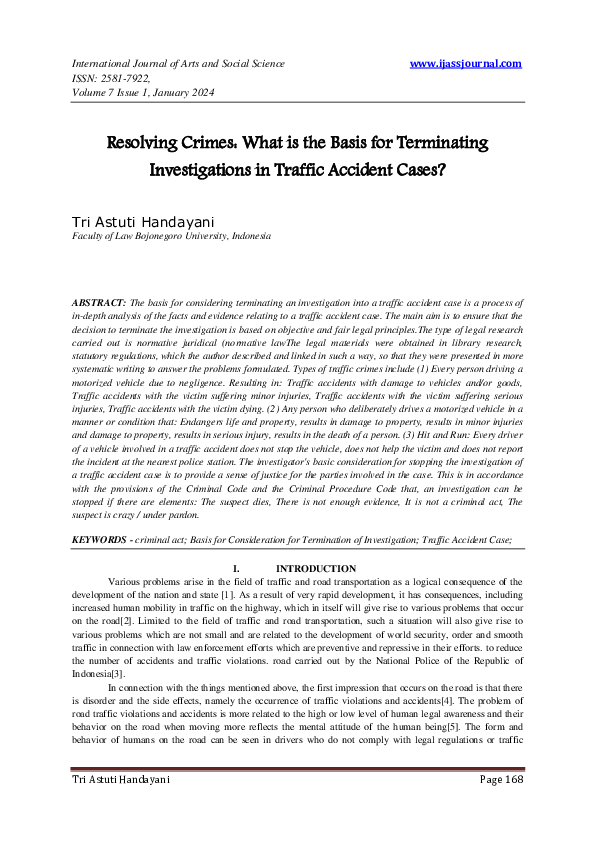 (PDF) Resolving Crimes: What is the Basis for Terminating ...