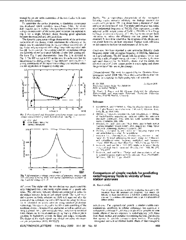 (PDF) Comparison of simple models for predicting radiofrequency fields in vicinity of base ...