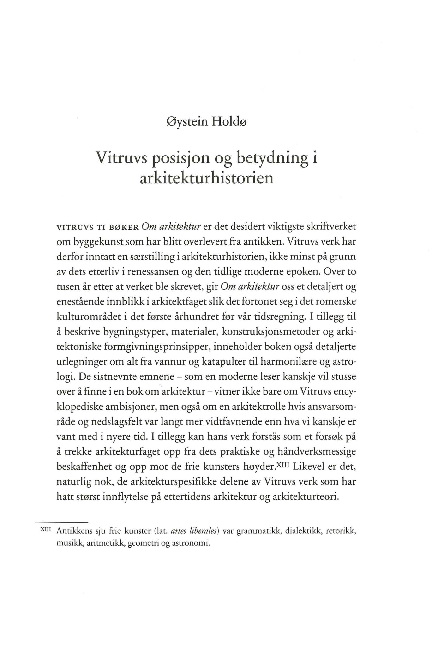 (PDF) Vitruvs posisjon og betydning i arkitekturhistorien