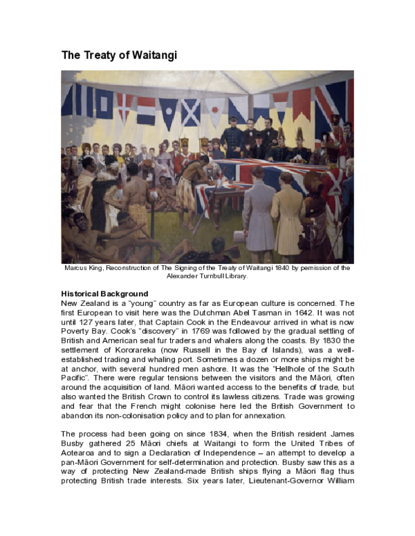 (PDF) The Treaty of Waitangi