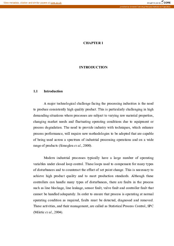 (PDF) Fault detection and diagnosis via improved multivariate statistical process control