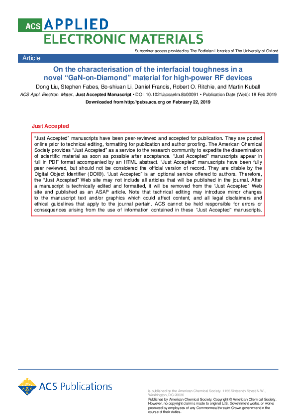 (PDF) Characterization of the Interfacial Toughness in a Novel “GaN-on ...