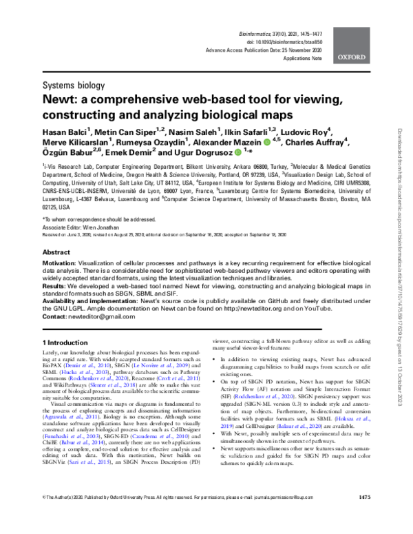 (PDF) Newt: a comprehensive web-based tool for viewing, constructing and analyzing biological maps